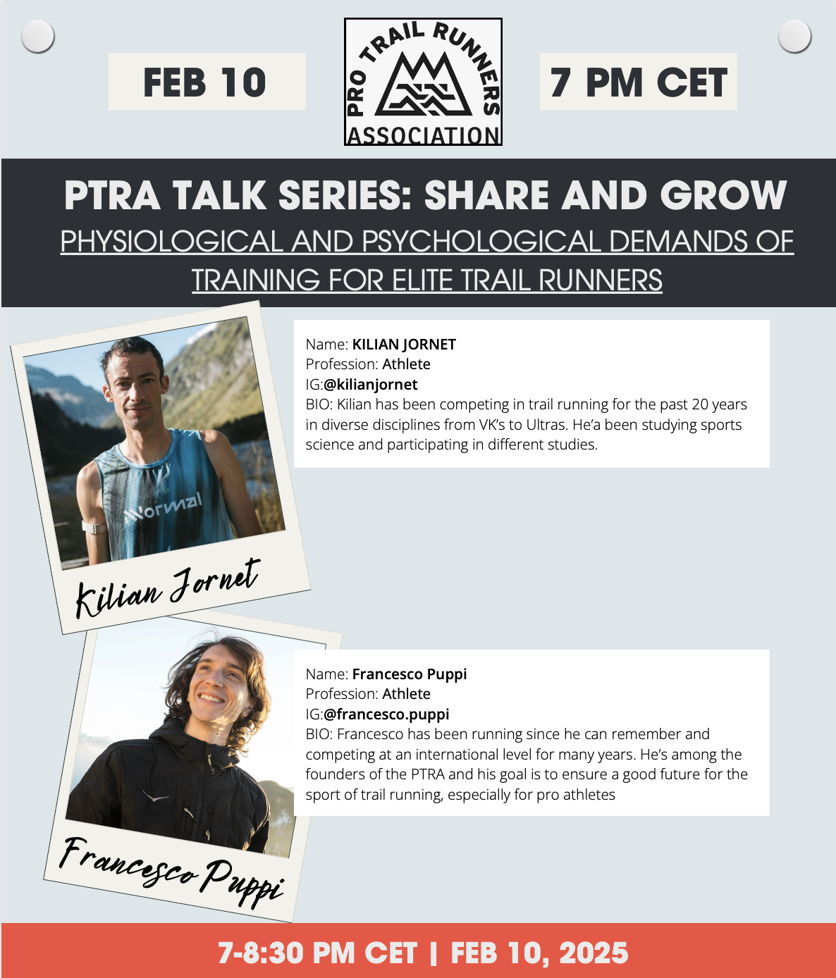 PTRA TALK 3: “Physiological and psychological demands of training for ...